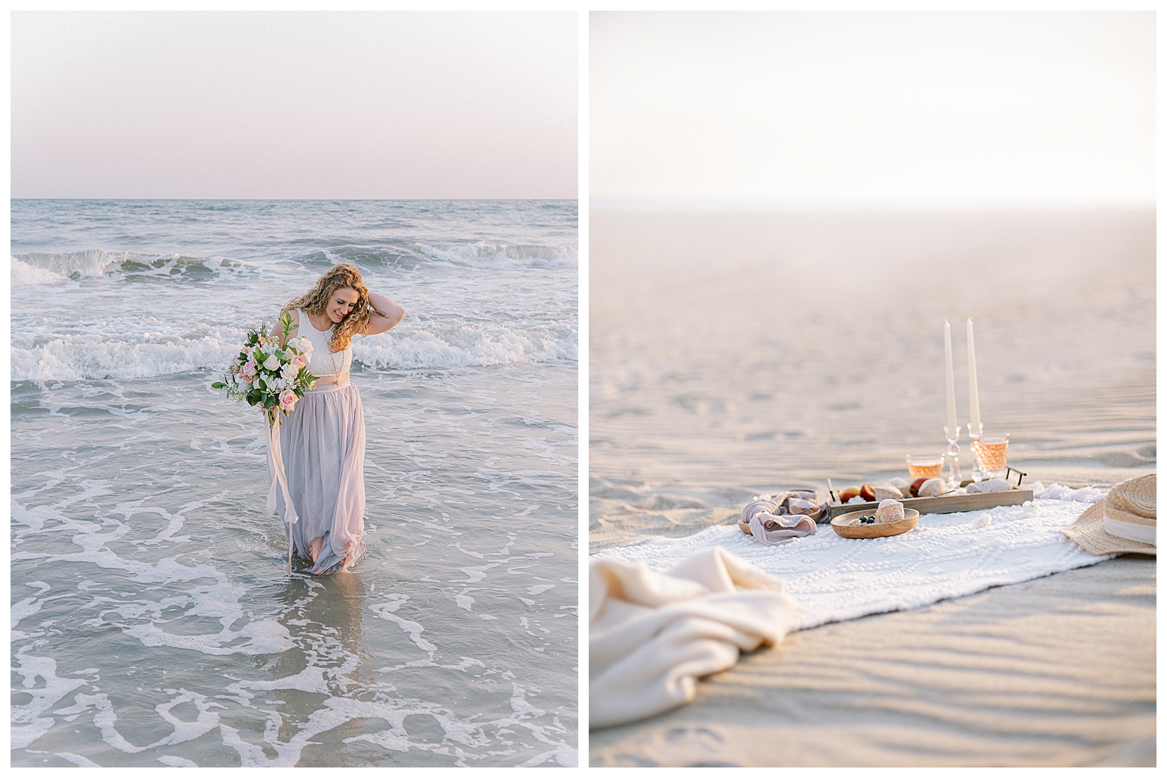 Romantic Beach Picnic | Elopement + Vow Renewal Inspiration ...